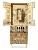 China Hand Painted Solid Wood Wine Cabinet Artistic Modern Hotel Display Design for sale