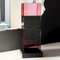 China Minimalist Glass Display Cabinet Pink Transparent Creative Designer Storage for sale