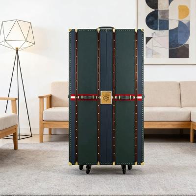 China Retro Mobile Wine Cooler Leather Storage Cabinet Portable Fashion Bar Design for sale