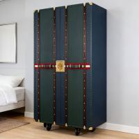 China Retro Mobile Wine Cooler Leather Storage Cabinet Portable Fashion Bar Design for sale