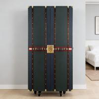 China Retro Mobile Wine Cooler Leather Storage Cabinet Portable Fashion Bar Design for sale