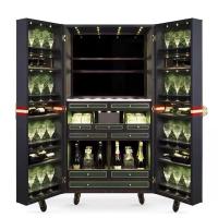 China Retro Mobile Wine Cooler Leather Storage Cabinet Portable Fashion Bar Design for sale