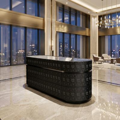China Electric Lifting Storage Cabinet Solid Wood Stainless Steel Space Saving Sideboard for sale