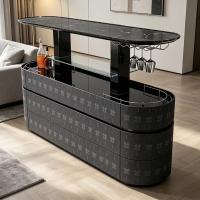 China Electric Lifting Storage Cabinet Solid Wood Stainless Steel Space Saving Sideboard for sale