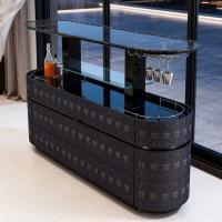 China Electric Lifting Storage Cabinet Solid Wood Stainless Steel Space Saving Sideboard for sale