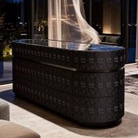 China Electric Lifting Storage Cabinet Solid Wood Stainless Steel Space Saving Sideboard for sale