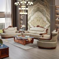 China Ebony Wood Genuine Leather Sofa Set New Chinese Style Solid Wood Design for sale