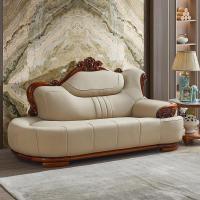 China Ebony Wood Genuine Leather Sofa Set New Chinese Style Solid Wood Design for sale
