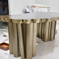 China Villa Style Durable Wooden Desk Artistic Tree Pattern Etching Drawer Design Luxury Office Table for sale