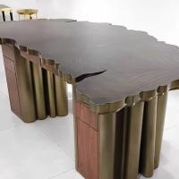 China Villa Style Durable Wooden Desk Artistic Tree Pattern Etching Drawer Design Luxury Office Table for sale
