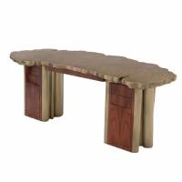 China Villa Style Durable Wooden Desk Artistic Tree Pattern Etching Drawer Design Luxury Office Table for sale