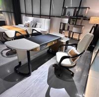 China Modern Office Furniture Italian minimalist wooden computer study desk with wired management design office table that is foldable for sale