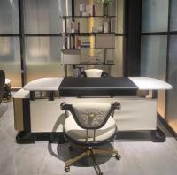 China Modern Office Furniture Italian minimalist wooden computer study desk with wired management design office table that is foldable for sale