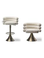 China Light Luxury Italian Stainless Steel Bar Stool Adjustable Height Rotating Casual Backrest for sale