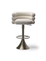 China Light Luxury Italian Stainless Steel Bar Stool Adjustable Height Rotating Casual Backrest for sale