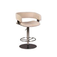 China Gas Lift Adjustable Bar Stool Polished Stainless Steel Frame Commercial Backrest for Cafe Restaurant for sale