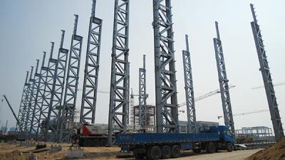China Long Span Steel Structure Workshop , Sandwich panel Structural Steel Building for sale