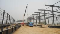 China Pre Assembled Prefabricated Metal Sheds Q235 Q355 Steel Frame Shed 50 Year Lifespan for sale