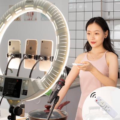 China Yidoblo FS-640II 100W 22-Inch Bi-Color LED Ring Light with 3200K-5600K Temperature & Bluetooth Remote for sale