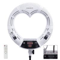 China Heart Shaped 18 Inch LED Ring Light 96W 9600LM Digital Screen Lash Lamp with USB Recharge 3200-5500K Color Temperature for sale