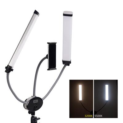 China FX-480II Bi-Color LED Fill Light Kit 50W 3200-5500K with Dual Flexible Arms and Tripod Stand for sale