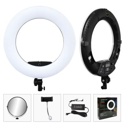 China 18 Inch LED Ring Light 96W 3200-5500K Color Temperature with Phone Holder and Rechargeable Battery Option for sale