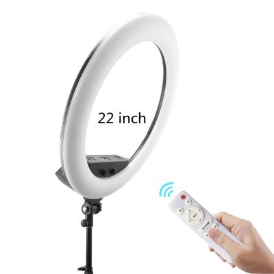 China Yidoblo 22 Inch 100W LED Ring Light Dimmable 3200K-5500K Bi-Color with Phone Holder FS-640 for sale