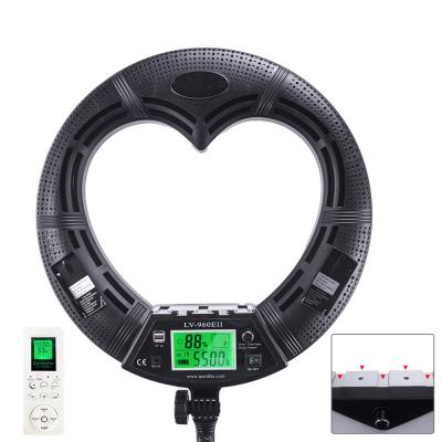 China 18 Inch Heart-Shaped LED Ring Light 96W 9600lm with LCD Display 3200-5500K Color Temperature for Live Streaming for sale