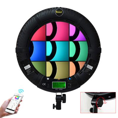 China 18 Inch LED Ring Light 96W 9600 Lux with Full CCT 2800-9990K RGB Control and Remote for sale