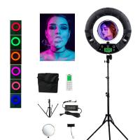 China 18 Inch 96W RGB LED Ring Light with 9600 Lux Output and 2800-9990K Color Temperature for Professional Video Production for sale