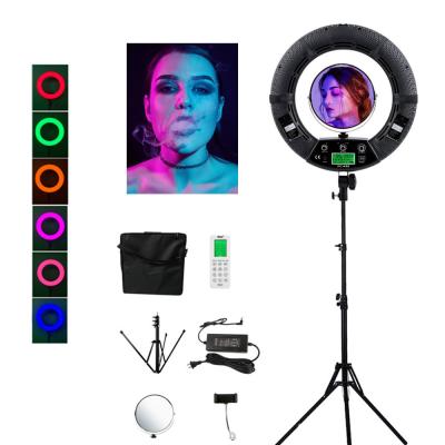 China 18 Inch 96W RGB LED Ring Light with 9600 Lux Output and 2800-9990K Color Temperature for Professional Video Production for sale