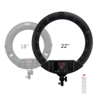 China 22-Inch Digital Ring Light Kit 100W with 55cm Aperture, 3200-5500K Color Temperature and Remote Control for sale