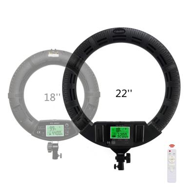 China 22-Inch Bi-Color Ring Light 100W 3200K-5500K with Remote Control and Phone Holder for sale