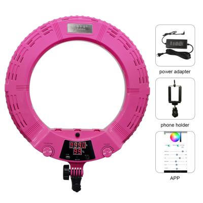 China 18-Inch LED Ring Light 96W 9600lm with 2800-9990K CCT and Smartphone App Control for Professional Photography for sale