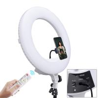 China 48W Bi Color Cordless Ring Light 3200K-5500K Battery Operated 18 Inch LED Makeup Circle Light for sale