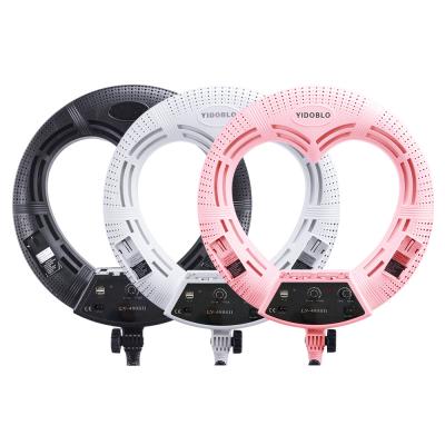 China 96W Heart Shaped Ring Light 18 Inch SMD LED Selfie Light with Remote Control AC/DC Powered for sale
