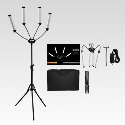 China 80W 4 Arms LED Makeup Light with Phone Holder - 3200-5500K CCT, 95+ CRI for TikTok Live Streaming for sale
