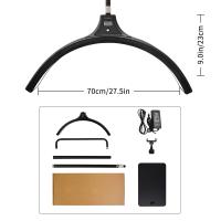 China 60W Moon Shaped LED Fill Light with 3200K-6500K Color Temperature and 120° Lighting Angle for Beauty Studios for sale