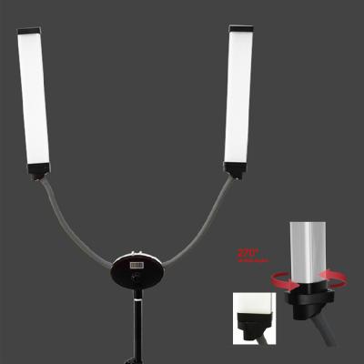 China Bi-Color 50W LED Fill Light with 3200K-5500K Temperature Range and Dual Adjustable Arms for Vlogging for sale