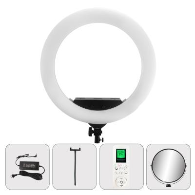 China 22 Inch 100W LED Ring Light with 3200K-5600K Color Temperature and 80-260cm Adjustable Stand for sale