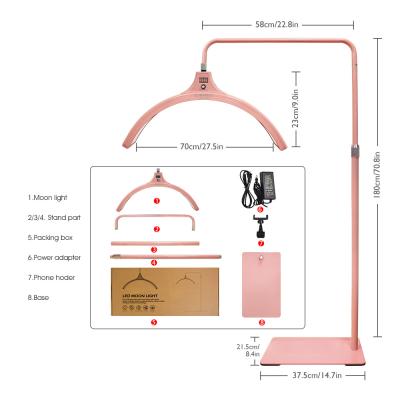 China Floor Lamp Led Moon Light Half Lamp For Lash Extensions Half Moon Nail Light for sale
