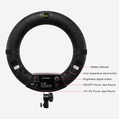 China Yidoblo FS-480II 48W LED Ring Light 18inch Dimmable 3200-5500K Video Light for sale