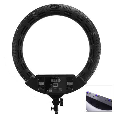 China Professional 22 Inch 100W Ring Light for Studio Photography Dual Color 3200K-5500K Adjustable Brightness with Phone Holder for sale