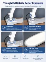 China FG-50A 40W LED Half Moon Curved Beauty Lamp Nail Art Tattoo Fill Light with Base for Nail Salon Lash Makeup for sale