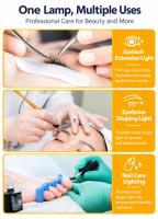 China FG-50A 40W LED Half Moon Curved Beauty Lamp Nail Art Tattoo Fill Light with Base for Nail Salon Lash Makeup for sale
