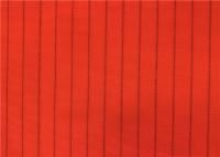 China Fluorescent Conductive Fabric Stripe Anti Static Knitted 99% Polyester 1% AS for sale