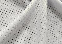 China White Polyester Spandex Mesh Fabric 155cm 280gsm for American Football Uniforms for sale