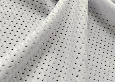 China White Polyester Spandex Mesh Fabric 155cm 280gsm for American Football Uniforms for sale