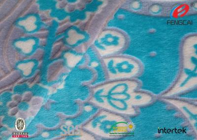 China Floral Print Burnout Minky Plush Fabric 100% Polyester Velvet 250GSM 1.8M Width for sale