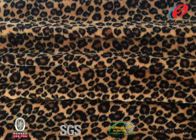 China Leopard Faux Fur Polyester Velvet Fabric 155cm 180GSM for Garment for sale